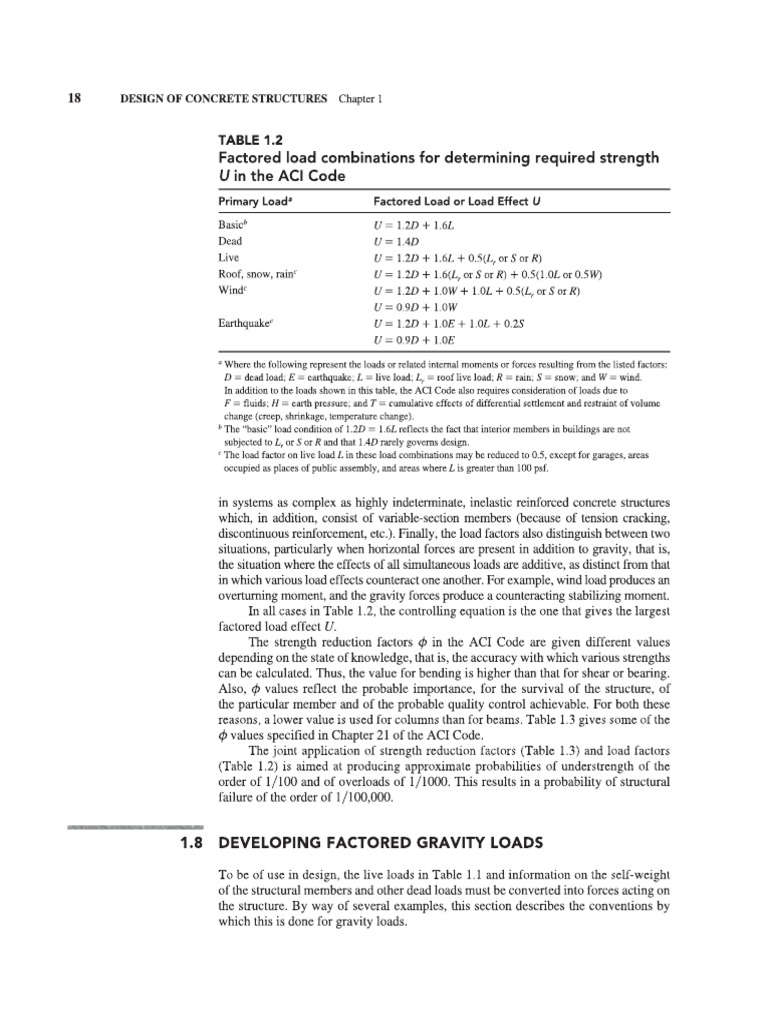 Calculation of Loads (Excerpt From Design of Concrete Structures) | PDF