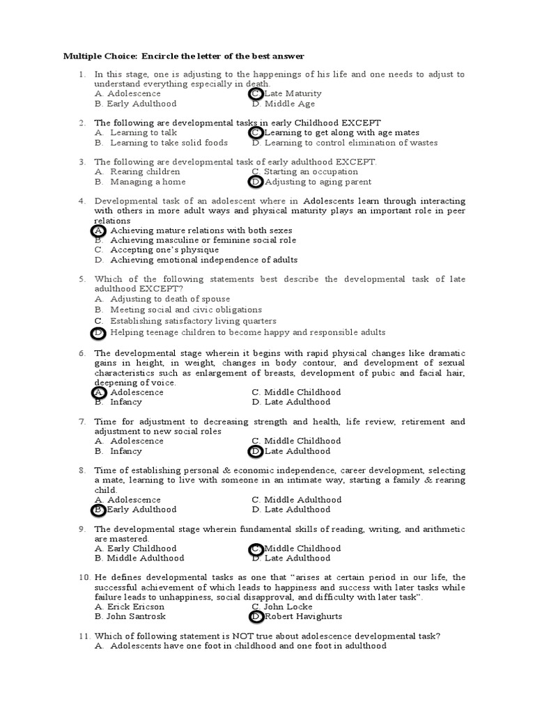 Multiple Choice: Encircle The Letter of The Best Answer | PDF ...