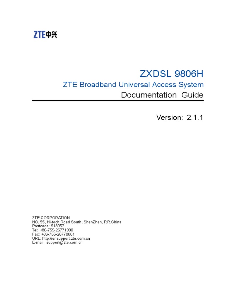 SJ-20110812082706-001-ZXDSL 9806H (V2.1.1) ZTE Broadband Universal ...