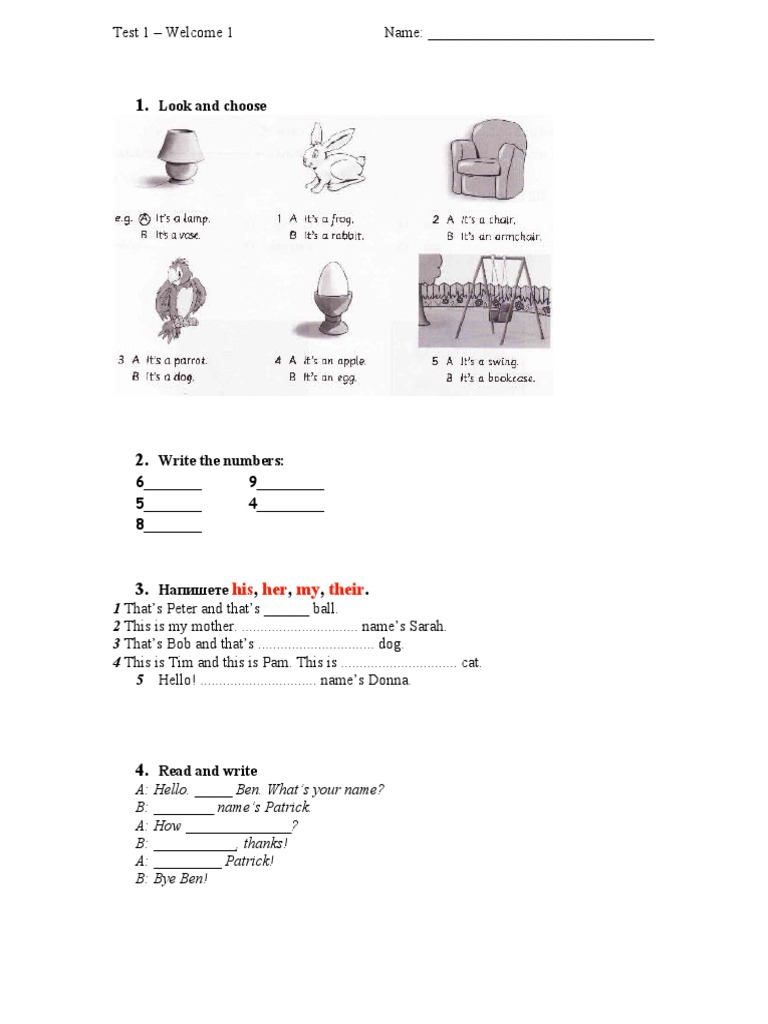 Test 1 Welcome 1 | PDF | Teaching Methods & Materials