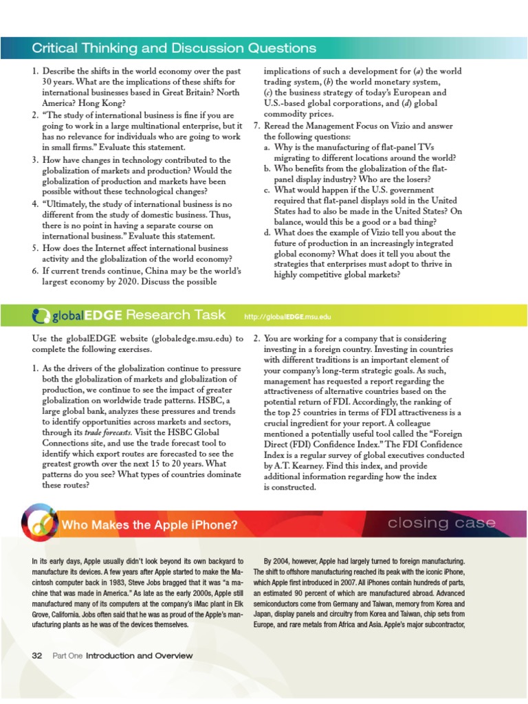 Critical Thinking and Discussion Questions: Who Makes The Apple Iphone ...