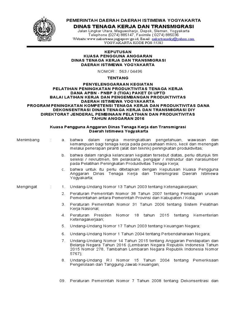 Sk-Peningkatan Produktivitas TK 1 | PDF