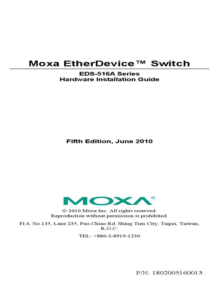 Moxa Etherdevice™ Switch: Eds-516A Series Hardware Installation Guide | PDF | Telecommunications ...