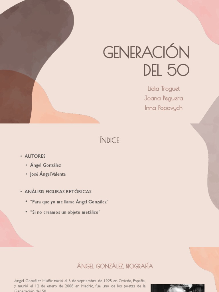 La Generación del 50: Análisis de las figuras retóricas en la poesía de ...
