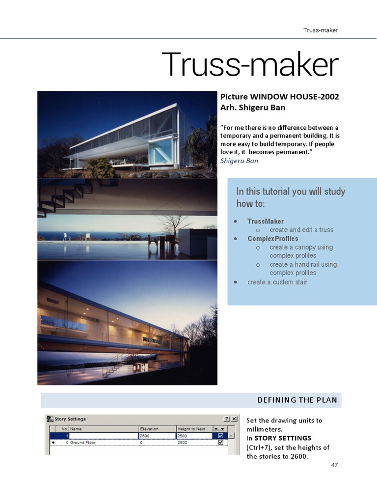 Truss-Maker: Picture WINDOW HOUSE-2002 Arh. Shigeru Ban | PDF | Stairs | Truss
