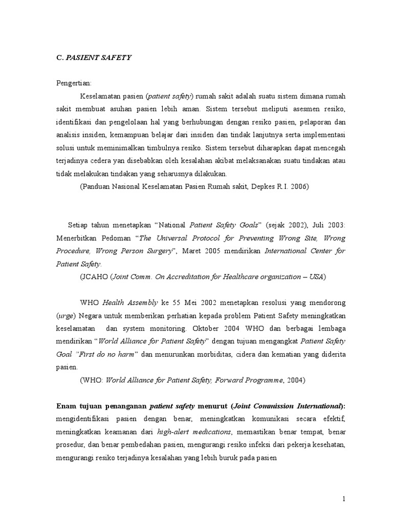 Makalah Patient Safety | PDF