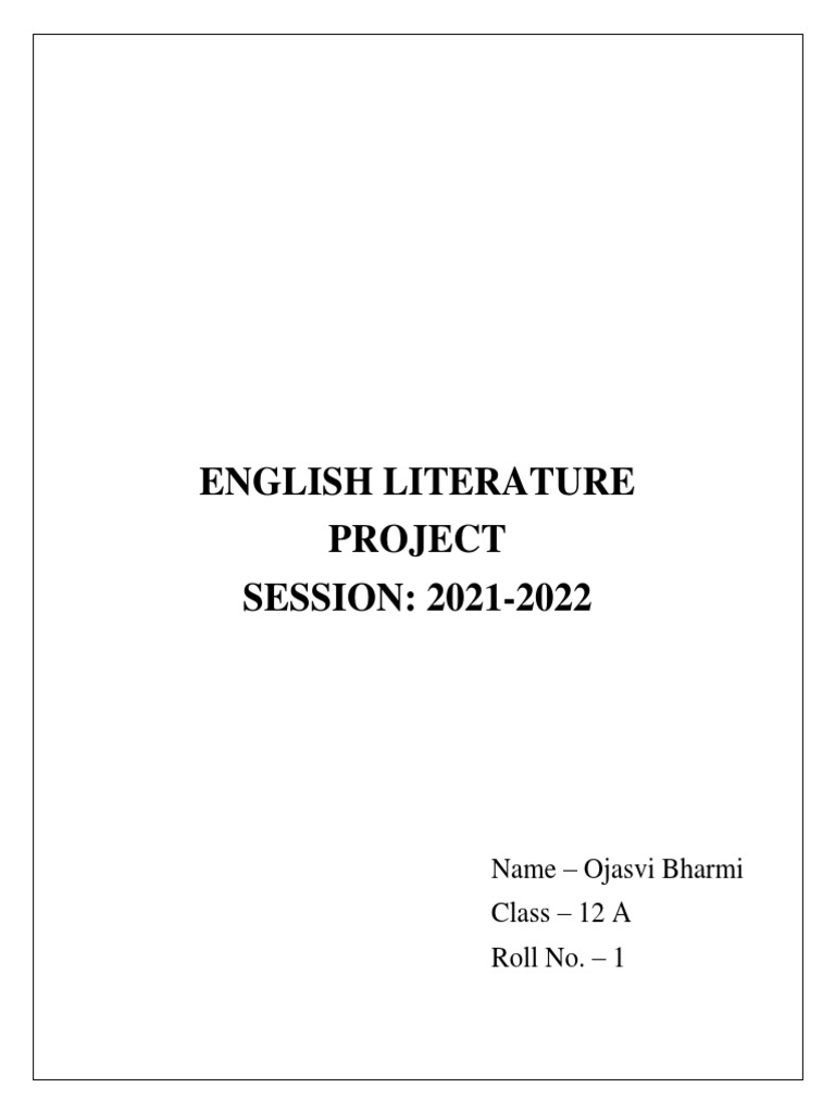 ENG II Project (1) FOR CLASS 12 ISC | PDF | Poetry | Landscape