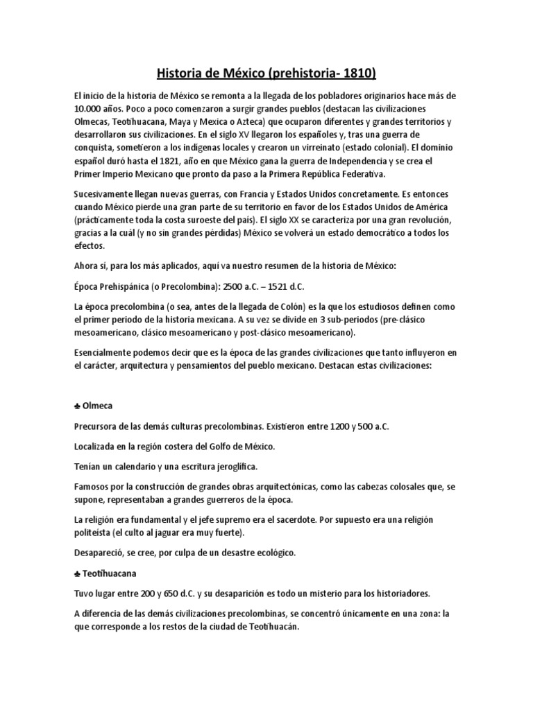 Historia de México | PDF | México | Mesoamérica