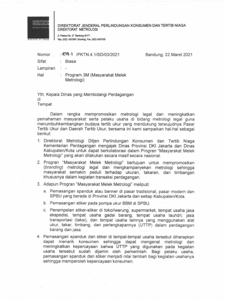 SD - Program 3M (Masyarakat Melek Metrologi) | PDF