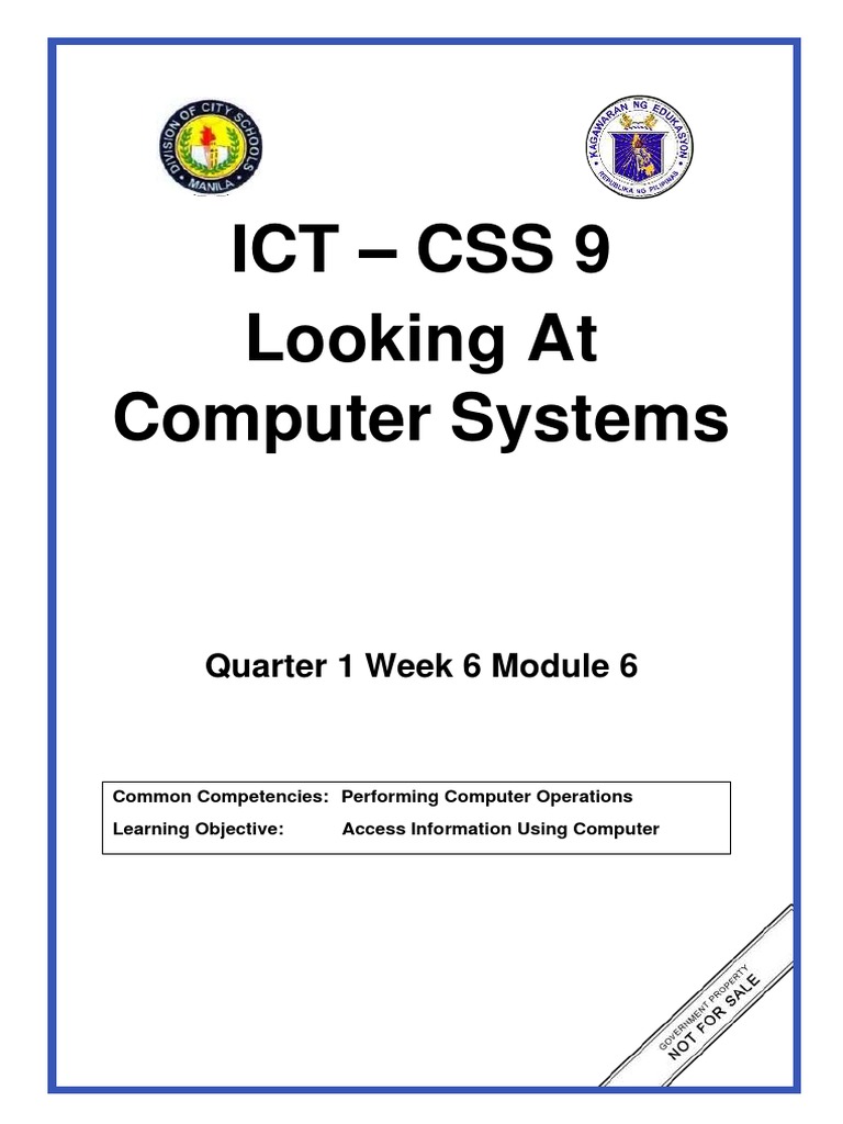 ICT - Css 9 Looking at Computer Systems: Quarter 1 Week 6 Module 6 | PDF | Icon (Computing ...
