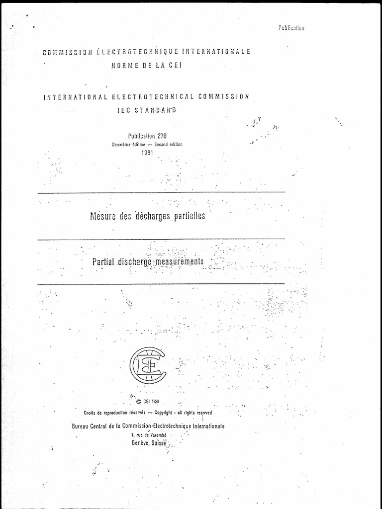 IEC 270 1981 Partial Discharge Measurement | PDF