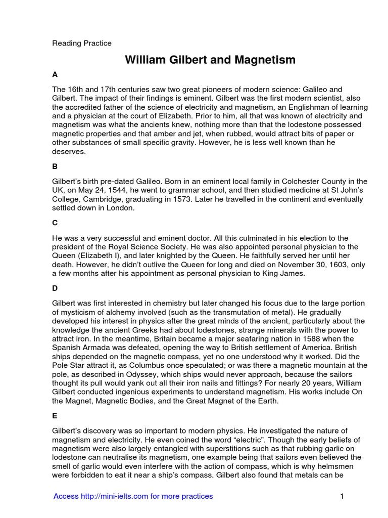 William Gilbert and Magnetism | PDF | Magnetism | Magnet