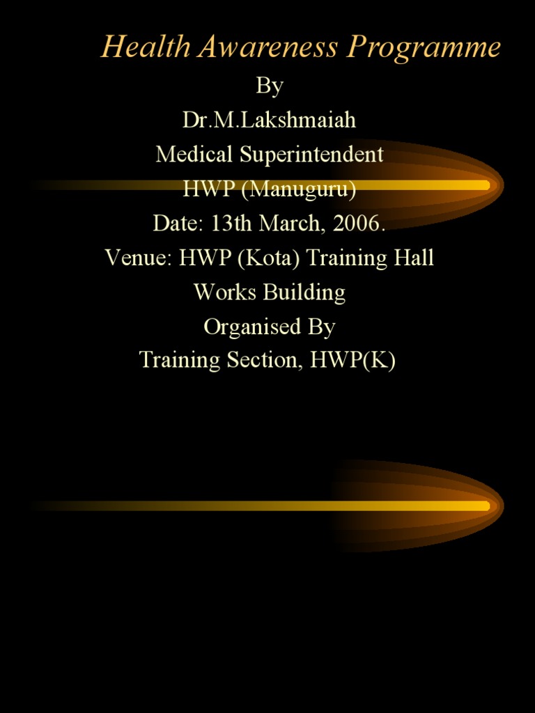 Health Awareness Programme | PDF | Coronary Artery Disease | Cholesterol