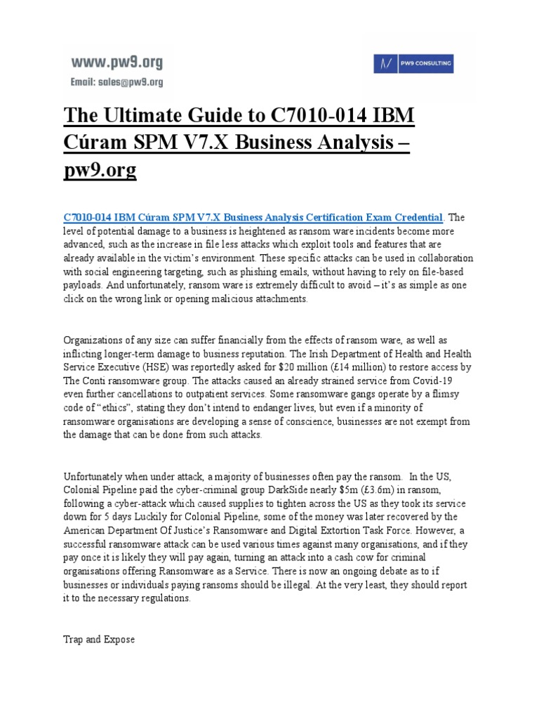 The Ultimate Guide To C7010-014 IBM Cúram SPM V7.X Business Analysis ...