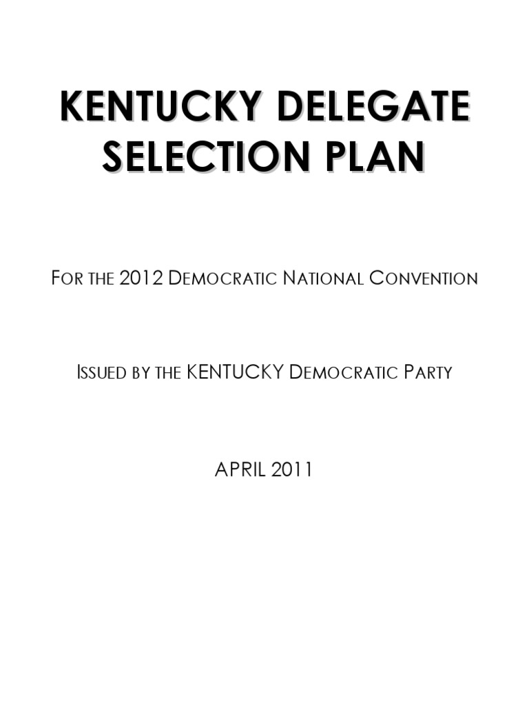 2011 Delegate Selection Plan | PDF | Primary Election | United States ...