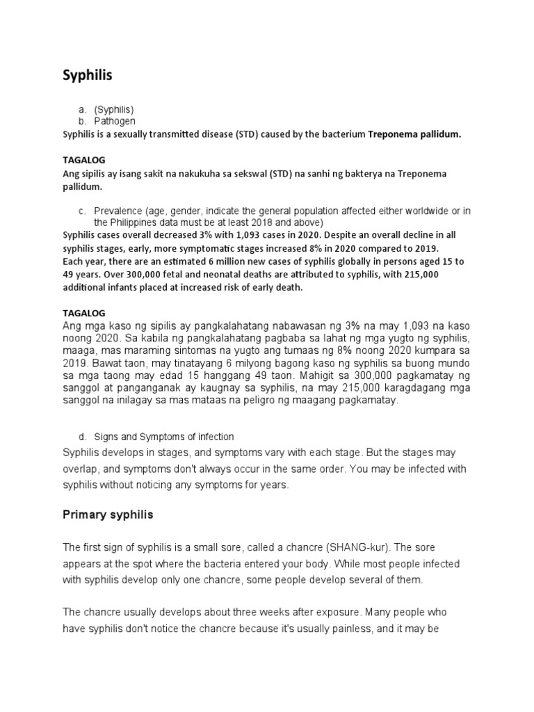 Syphilis | PDF | Medical Specialties | Human Reproduction