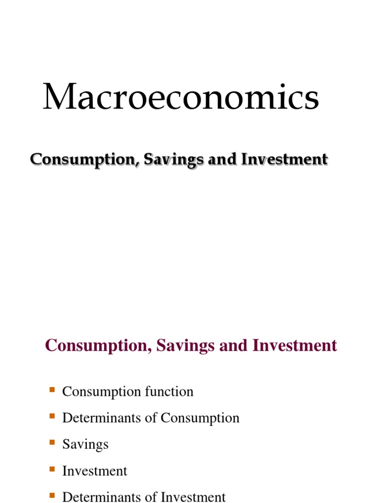 MacroEconomic Notes | PDF | Consumption (Economics) | Saving