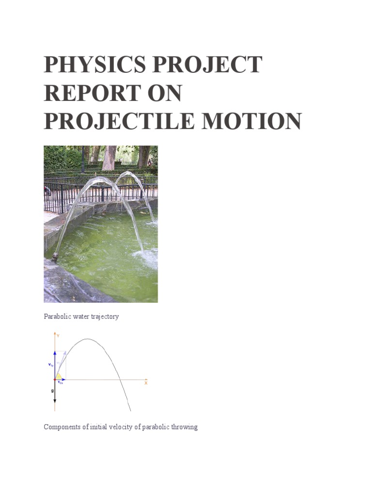 Physics Project Report On Projectile Motion | PDF | Ballistics | Trajectory