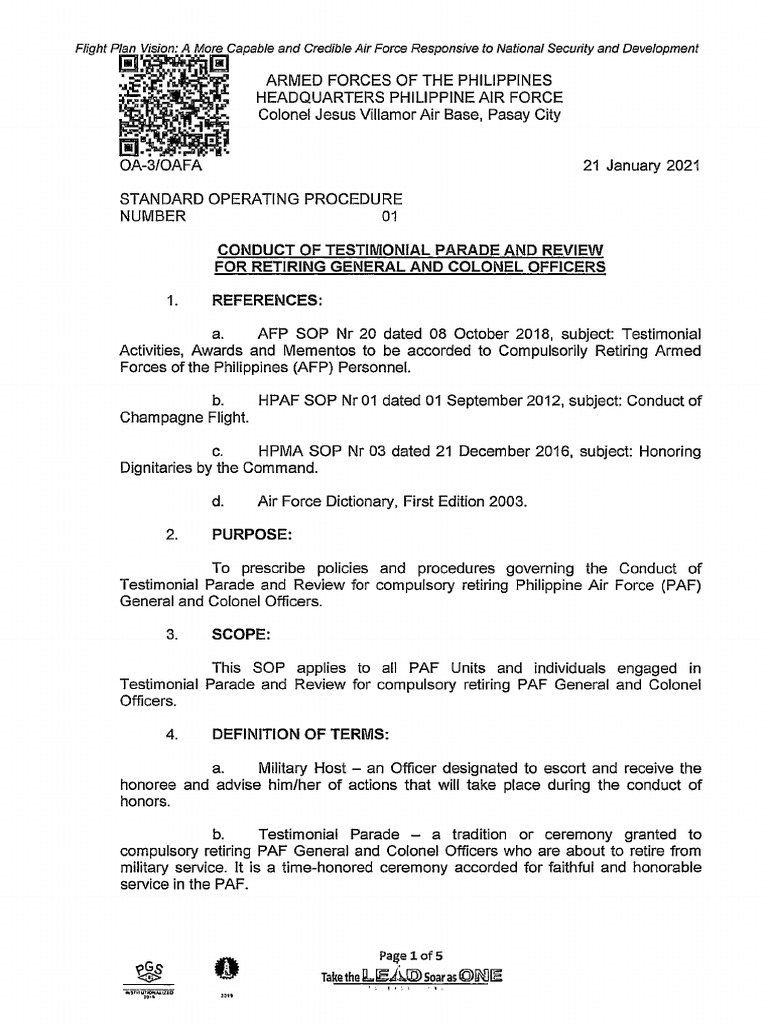 Sop NR 01 Hpaf DTD 21 Jan 21 | PDF