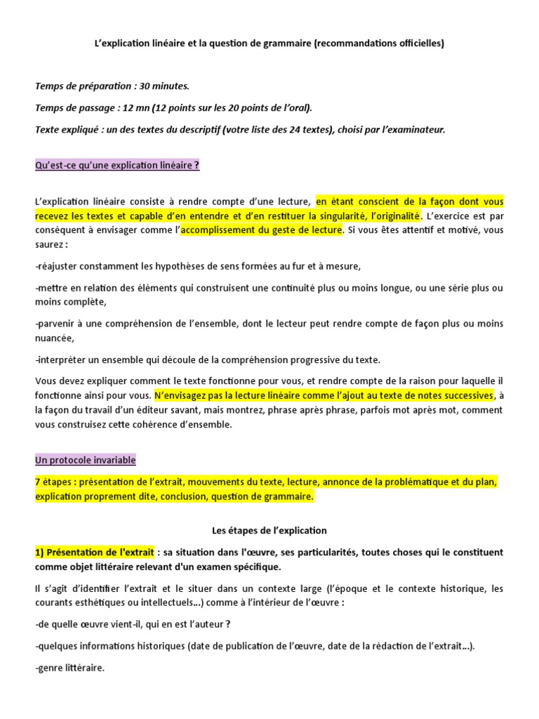 Méthode de L'explication Linéaire | PDF | Phrase | Nature (grammaire)