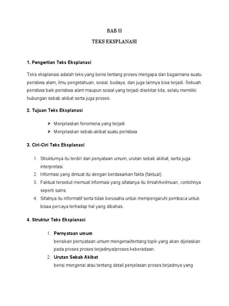 Bab 2 Teks Eksplanasi | PDF