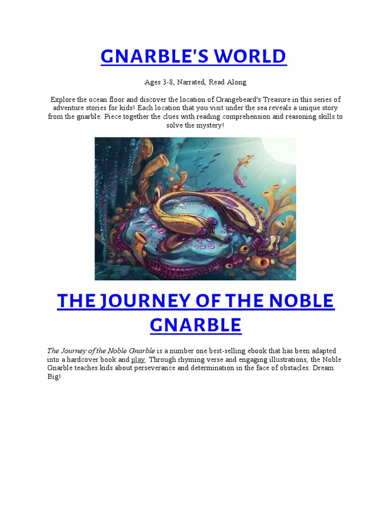Gnarble'S World: The Journey of The Noble Gnarble Is A Number One Best ...