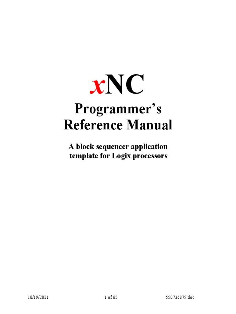 XNC User Manual Rev2.16a | PDF | Cursor (User Interface) | Variable (Computer Science)