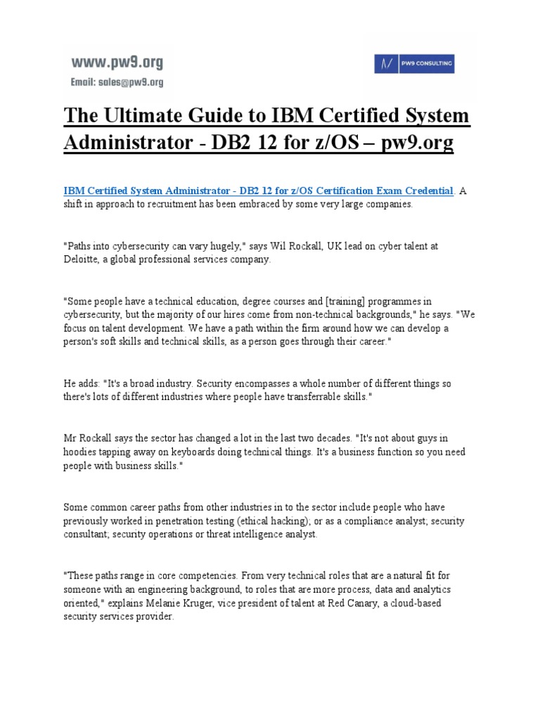 The Ultimate Guide To IBM Certified System Administrator - DB2 12 For z ...