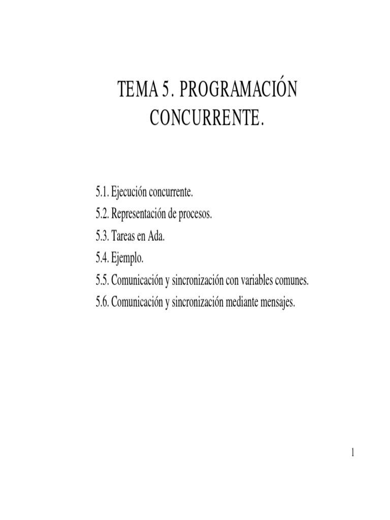 Tema 5. Programación Concurrente | PDF | Lenguaje de programación | Programación de computadoras