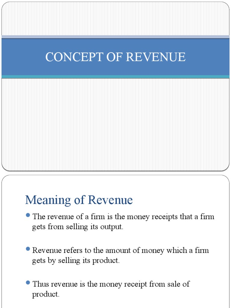 Revenue Concepts for Class 11 Economics | PDF