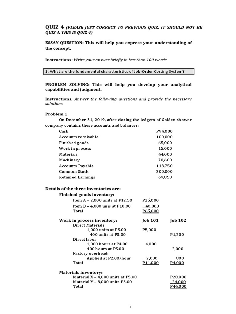 Quiz 4 | PDF | Payroll | Government Finances