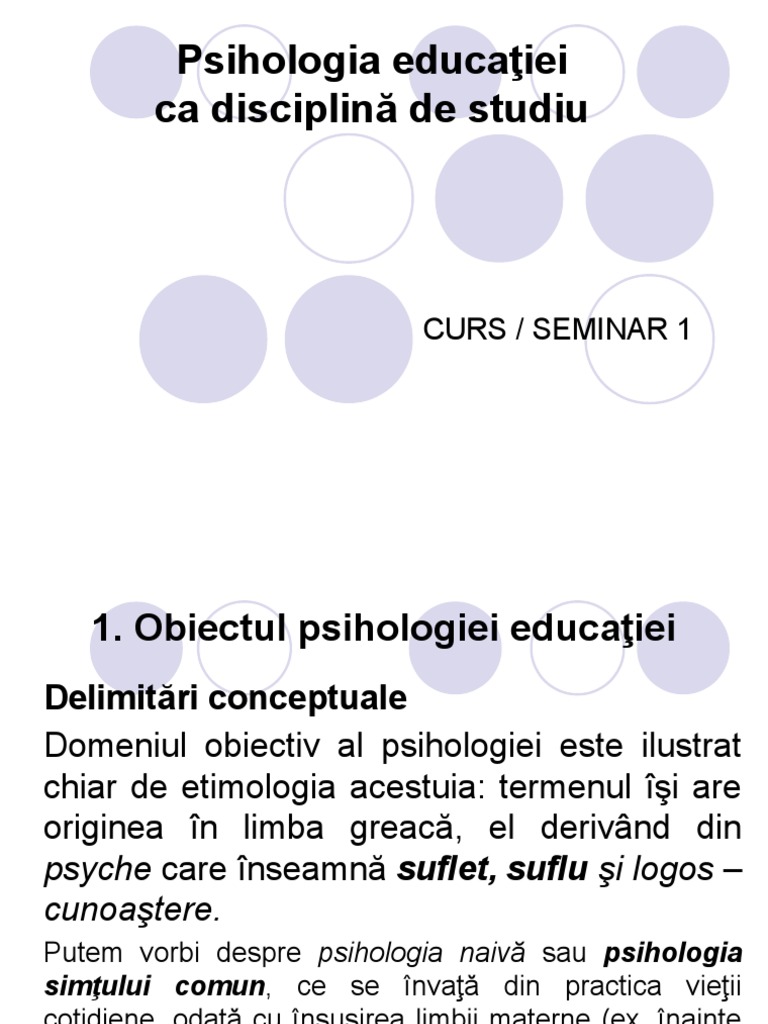 Introducere Psihologia Educatiei-1 | PDF
