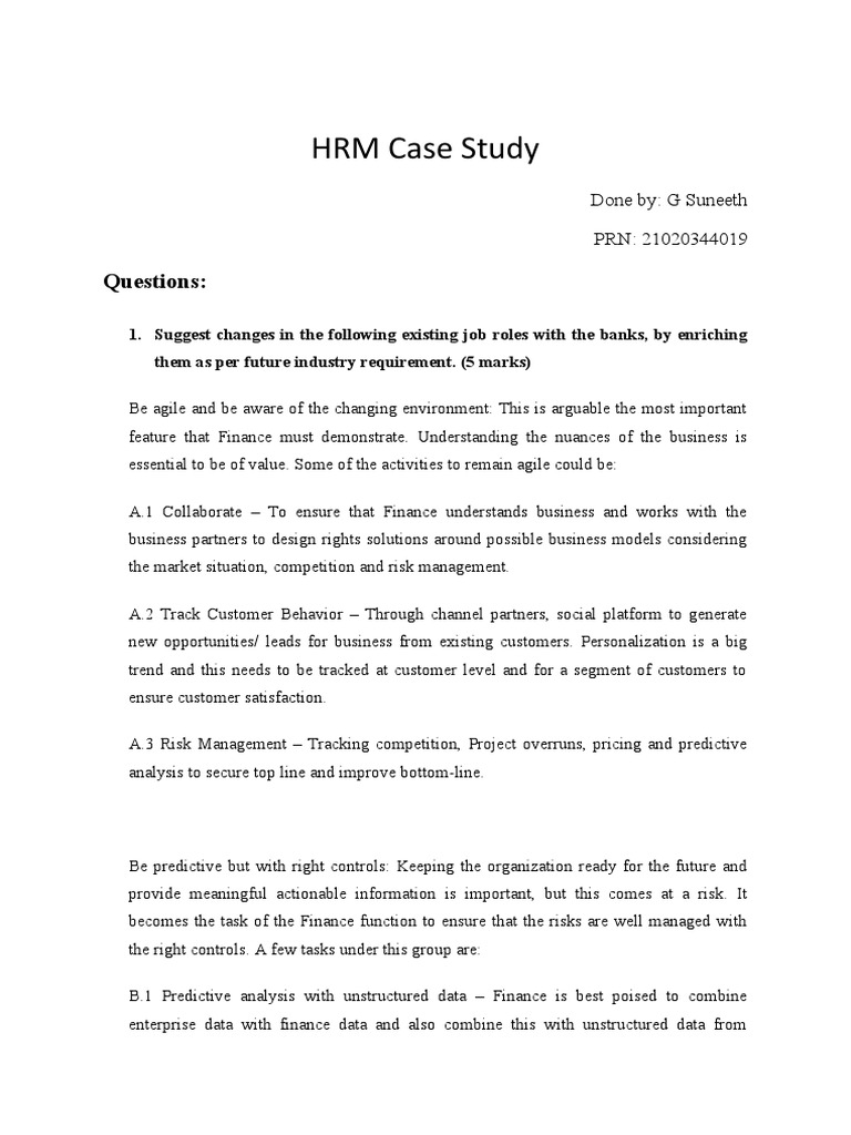 HRM Case Study | PDF | Marketing | Sales