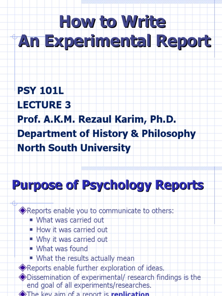 How To Write An Experimental Report | PDF | Statistics | Experiment