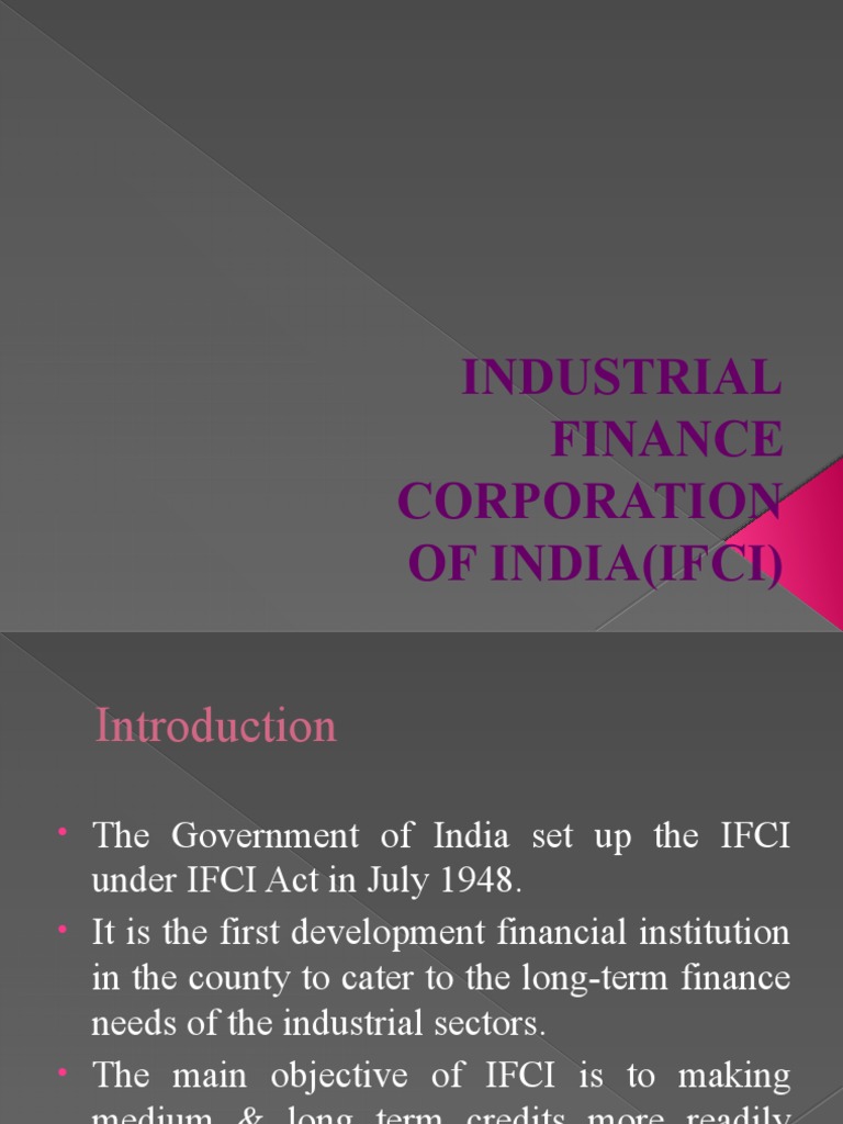 Industrial Finance Corporation of India (Ifci) | Download Free PDF ...