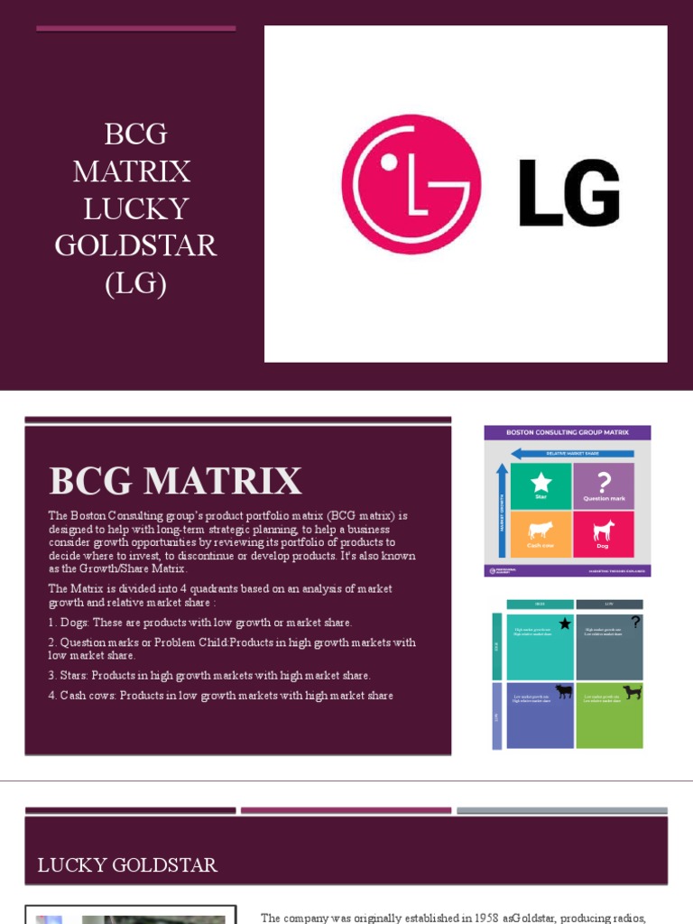 BCG Matrix Lucky Goldstar (LG) | PDF | Lg Corporation | Business