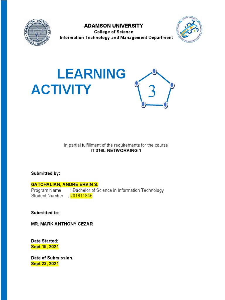 Learning Activity: Adamson University | PDF | Icon (Computing ...