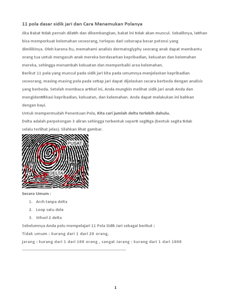 Materi Pelatihan Sidik Jari | PDF