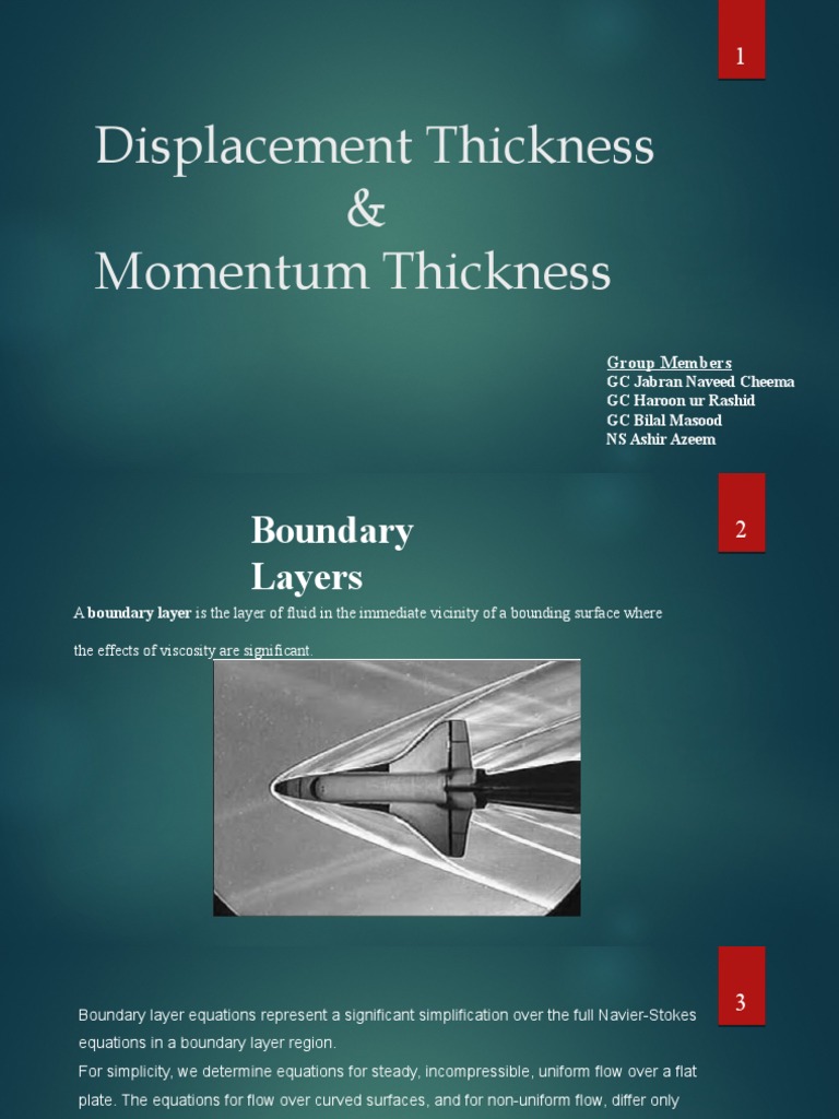 Displacement Thickness and Momentum Thickness | PDF | Boundary Layer | Fluid Dynamics