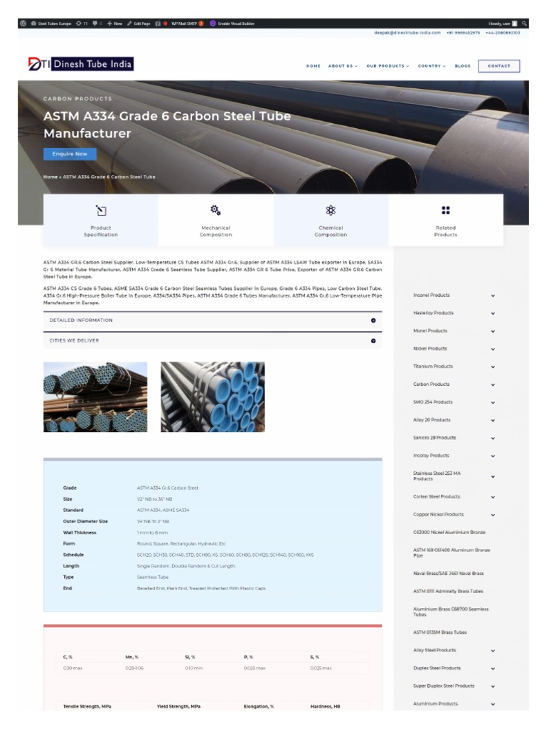 Astm A334 GR 6 Carbon Steel Tubes Suppliers | PDF