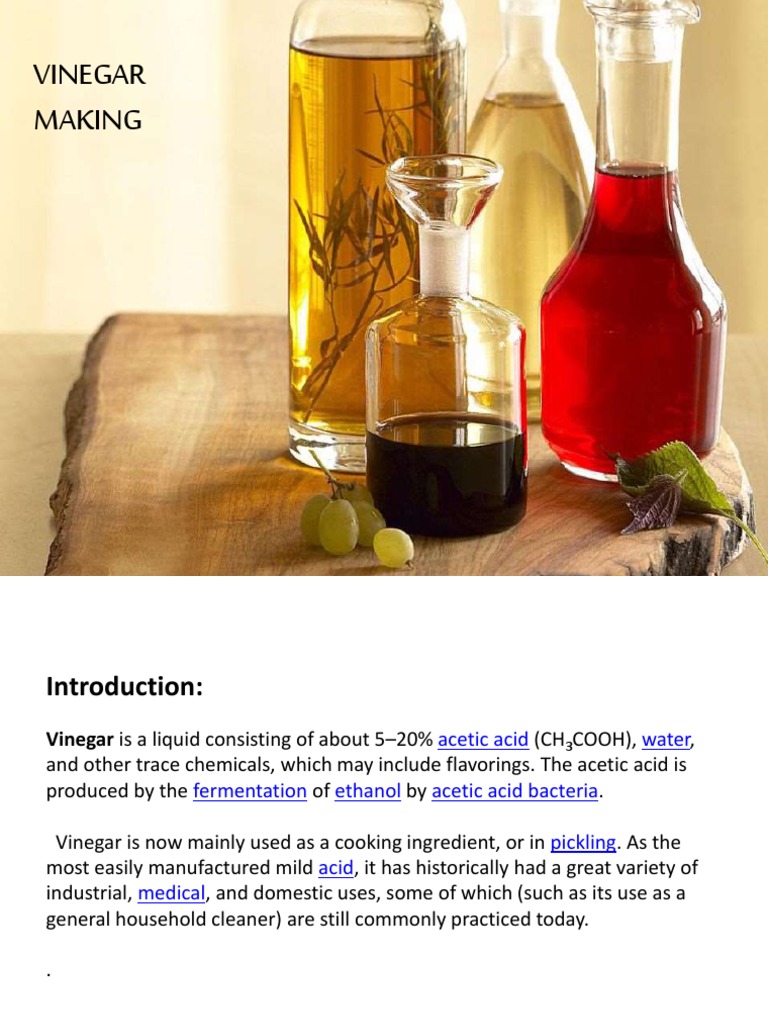 Vinegar Production | PDF | Vinegar | Acetic Acid