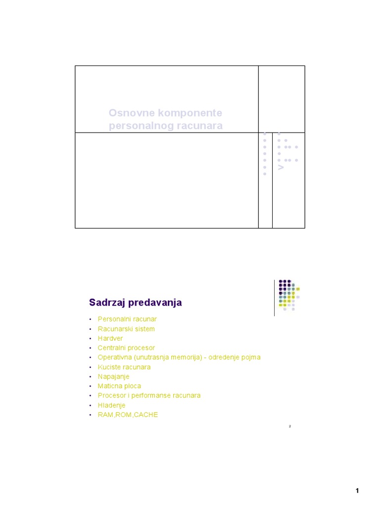 Osnovne Komponente PC | PDF