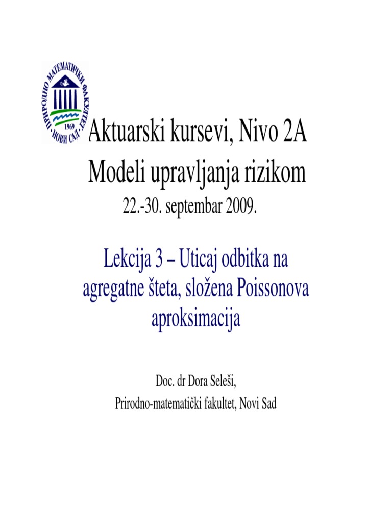 Lekcija 3 - Slozena Poasonova Aproksimacija | PDF