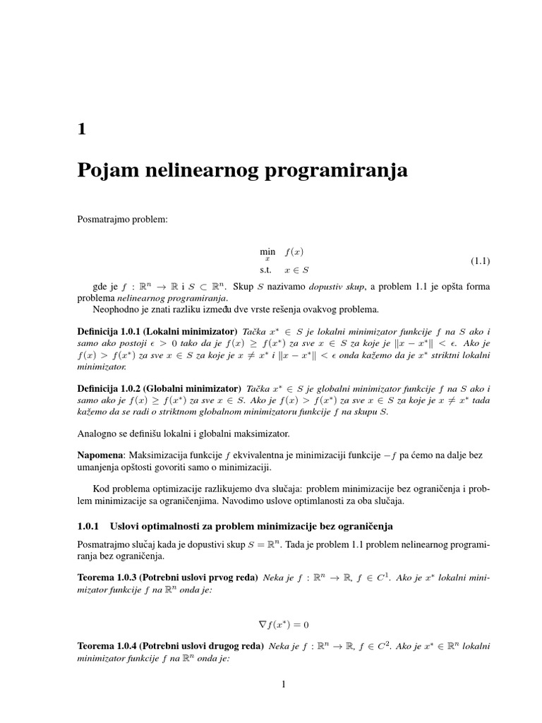 Nelinearno Programiranje | PDF