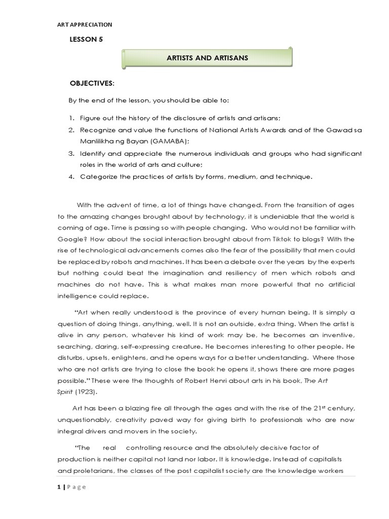 Lesson 5 Artists and Artisans: Spirit (1923) | PDF | Perspective ...