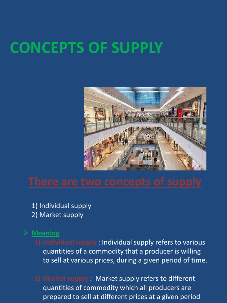 Concepts of Supply | PDF | Supply (Economics) | Market (Economics)