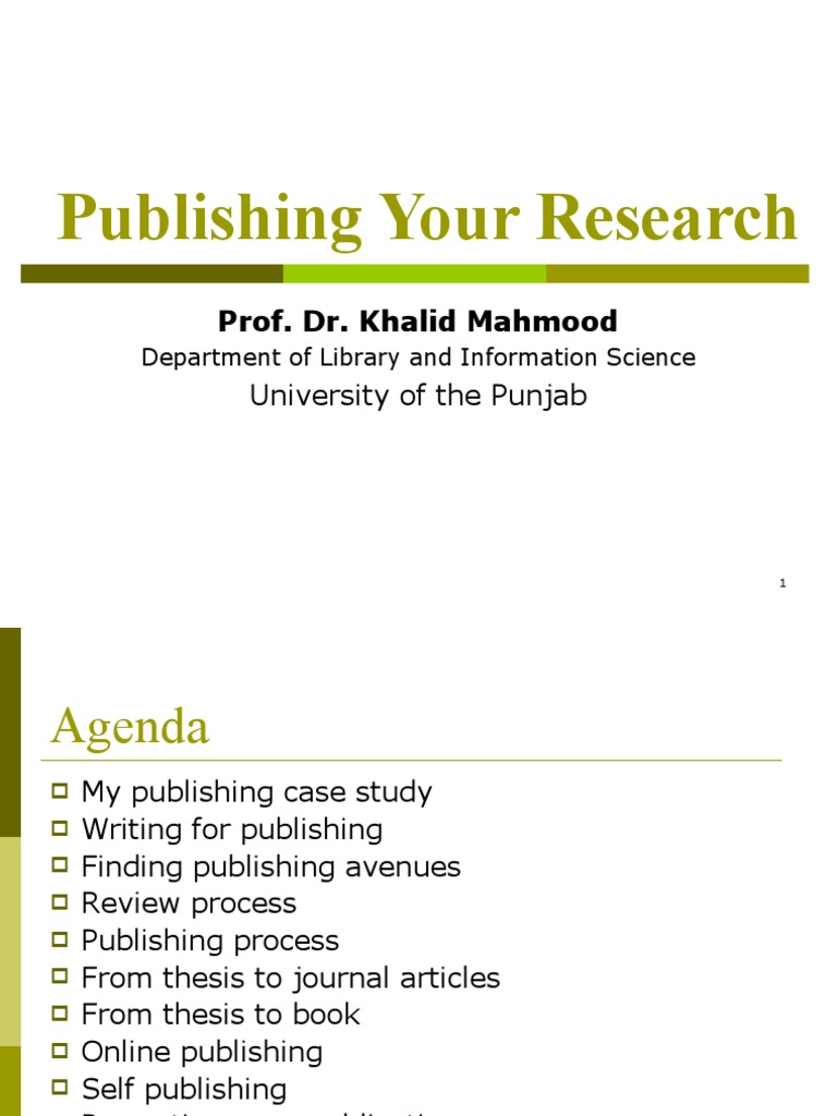 Publishing Your Research - Workshop | PDF | Publishing | Books