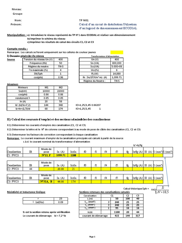 Formulaire Compte Rendu TP1 | PDF | Biens manufacturés | Équipements électriques