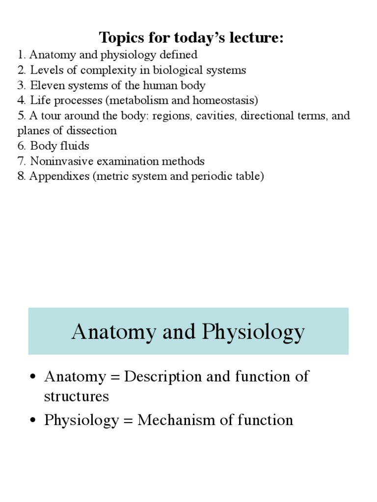 ANAPHY CH 1. Outline Study Aid | PDF | Biology | Anatomy
