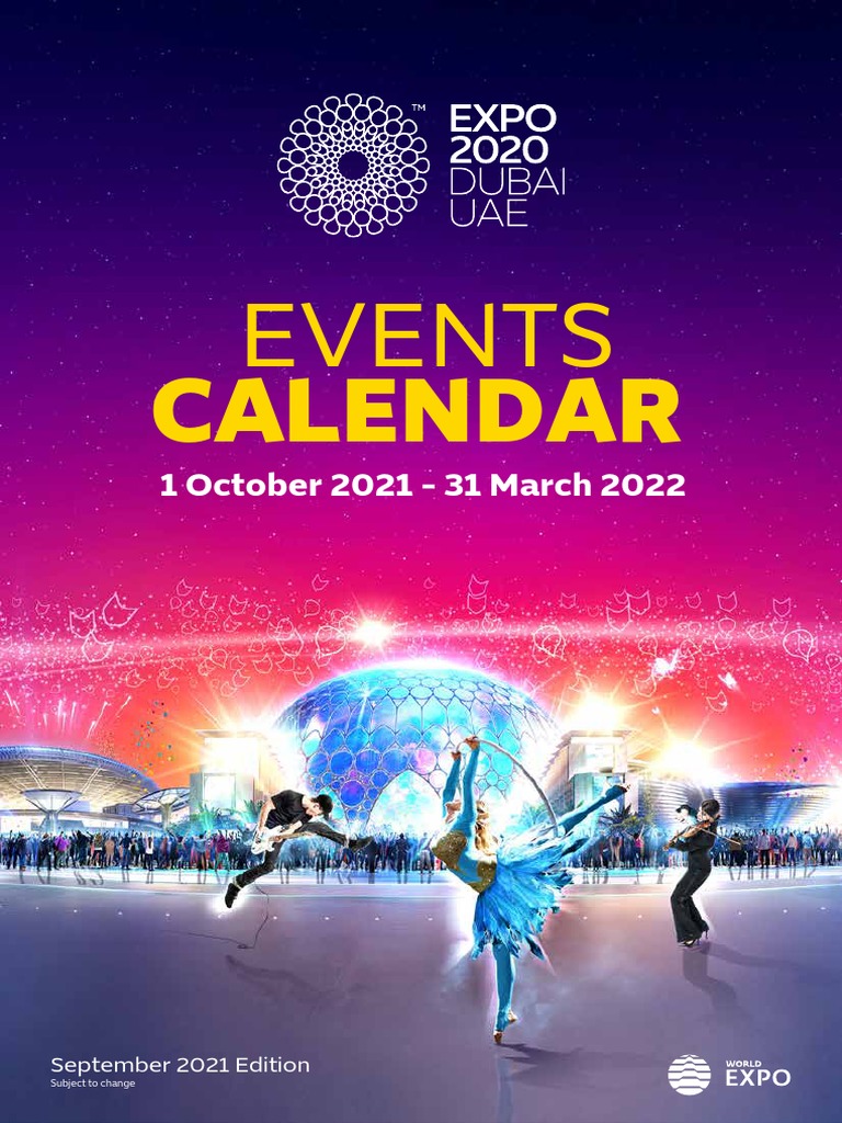 Expo Calendar 19sep | PDF | Dubai | Entertainment